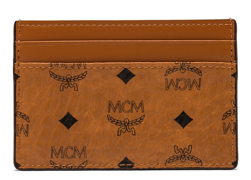 MCM Card Case Visetos Mini Cognac in Coated Canvas - US