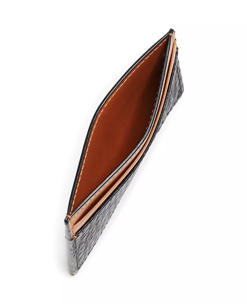 MCM Claus Card Case Visetos (4 Card Slots) Black Cognac in Coated ...