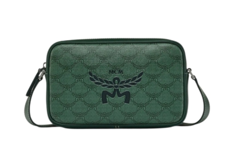 MCM Himmel Lauretos Crossbody Green in Leather - US