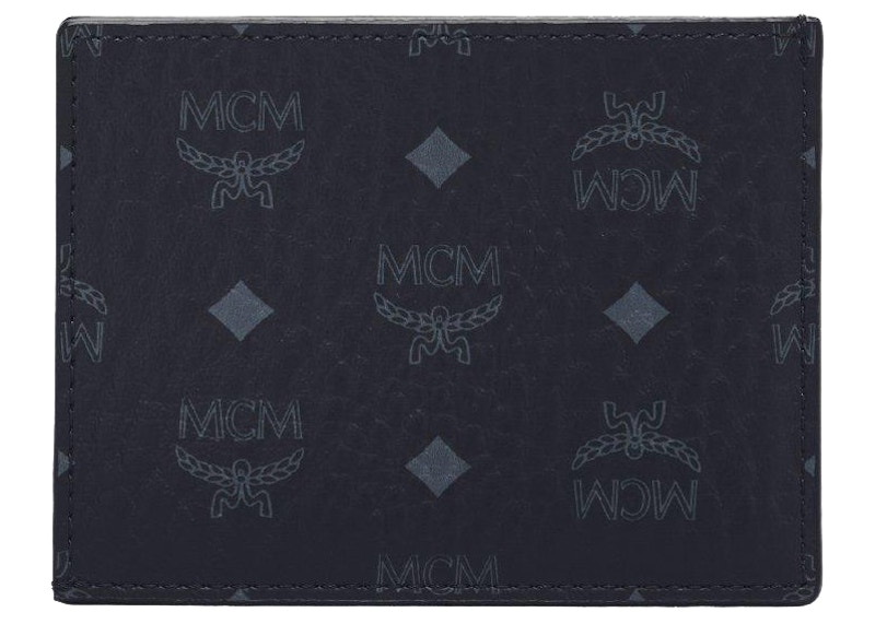 MCM Monogram Card Case Black in Leather with Silver-tone - US