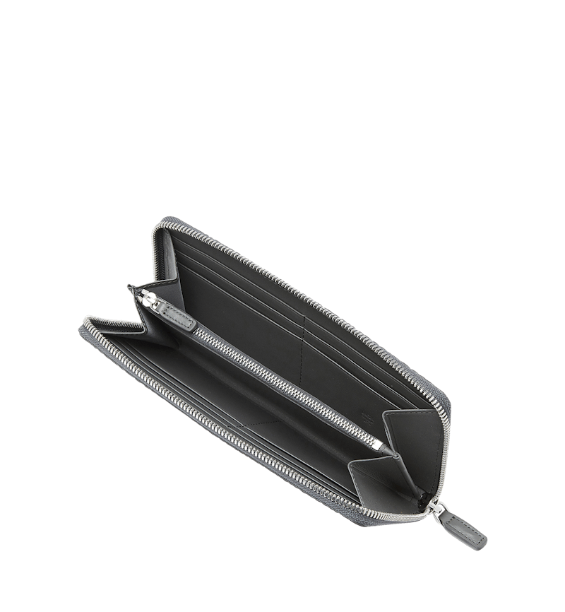 MCM Zip Around Wallet Monogram Visetos Original Large Phantom Grey in ...