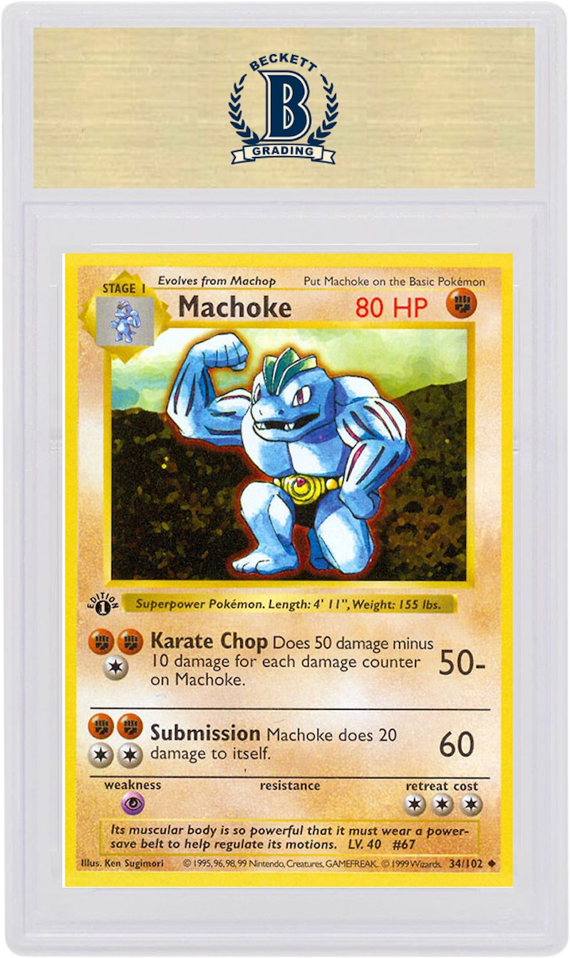 Machoke 1999 Pokemon TCG Base Set 1st Edition #34/102 (PSA or BGS ...