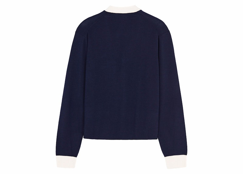 Maison Kitsune Baby Fox Patch Bi-Color Classic Cardigan Navy Men's ...