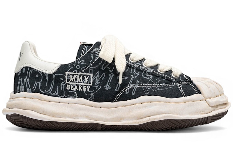 Maison Mihara Yasuhiro Blakey OG Sole Low Graffiti Printed Black White ...