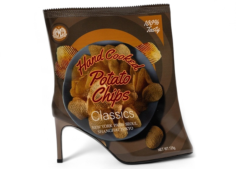 Maison Mihara Yasuhiro Potato Chips Package Detail Pin Heel Boots Beige ...