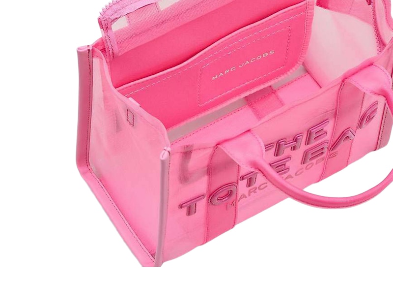 Marc Jacobs The Mesh Small Tote Bag Candy Pink in Mesh with Silver-tone ...
