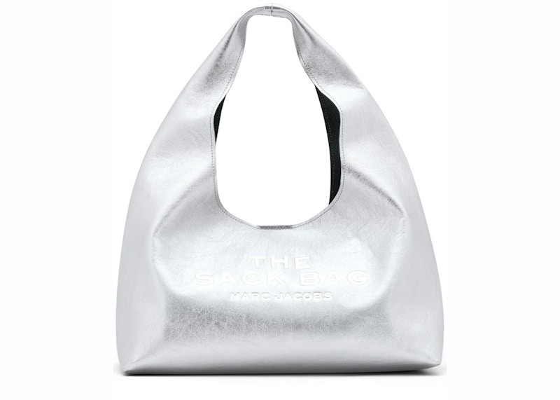 Marc Jacobs The Metallic Sack Bag Silver in Leather - US