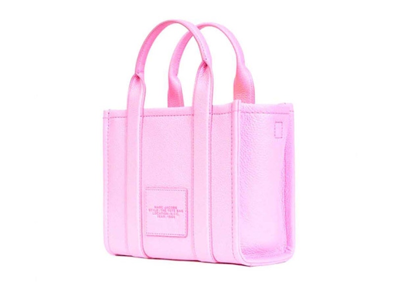 Marc Jacobs The Mini Tote Fluro Candy Pink in Leather with Silver-tone - US
