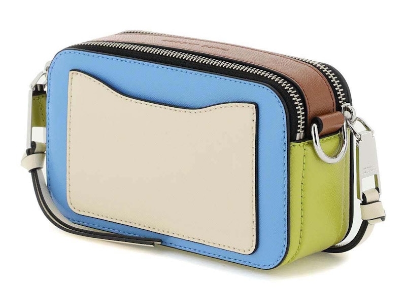 Marc Jacobs The Snapshot Blue Multi in Calfskin with Silver-tone - US
