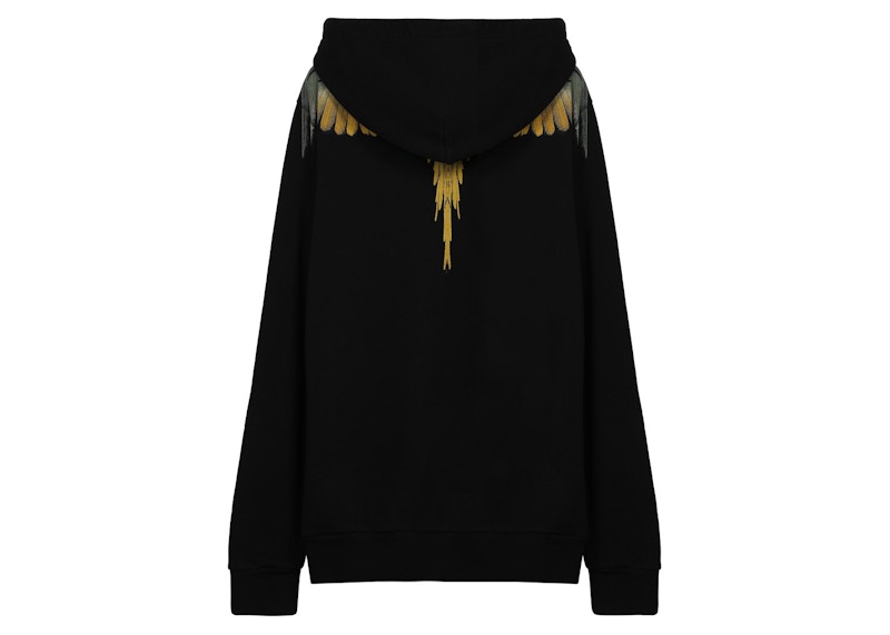 Marcelo Burlon Wings Zip Up Hoodie Black/Yellow - SS21