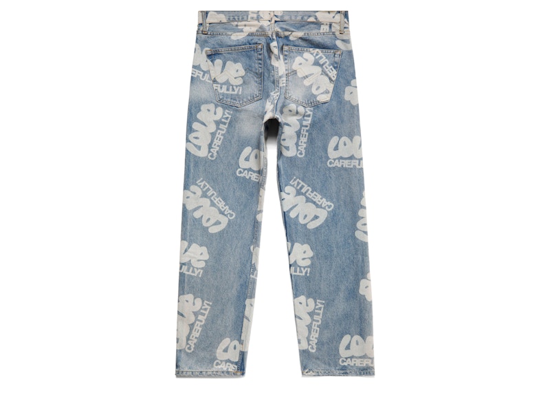 Market Love Carefully Laser Denim Light Wash Men's - FW22 - US