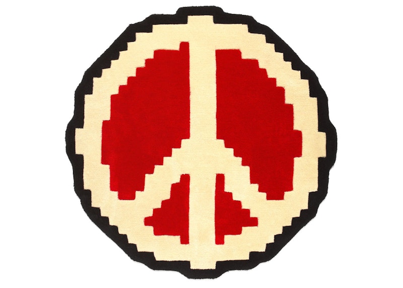 Market Pixel Peace Sign Rug