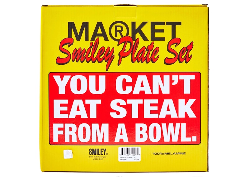 Market Smiley Plate 4 Piece Set Yellow - FW22 - US