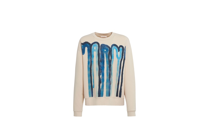Marni Dripping Logo Crewneck Bluette Men's - SS22 - US