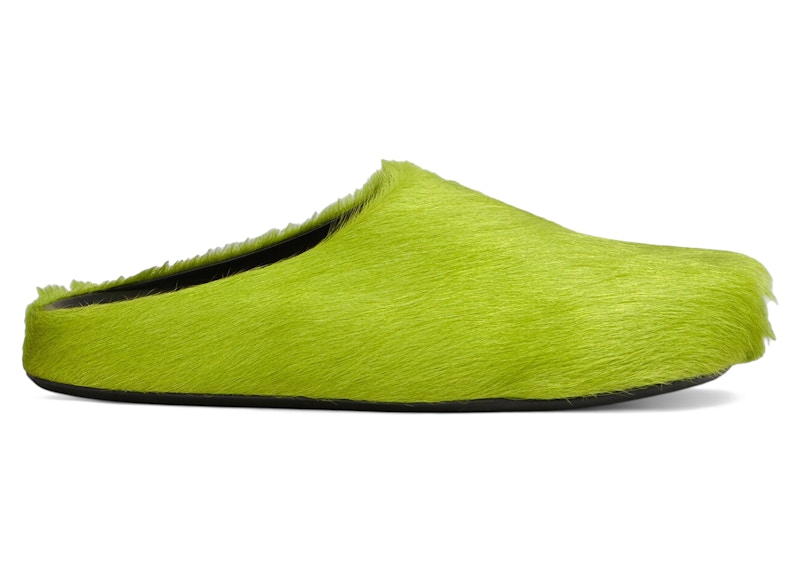 Marni Long Hair Calfskin Fussbett Sabot Mule Light Lime Men's ...