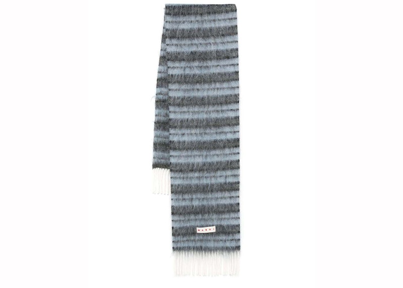 Marni Virgin Wool Scarf Leaden Blue Men's - FW24 - US