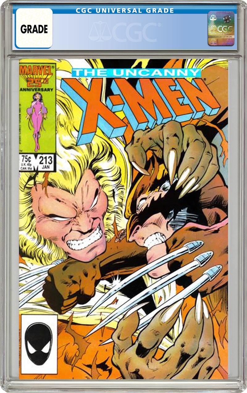 Marvel Uncanny X-Men #213 (Wolverine Battles Sabretooth) Comic Book CGC ...