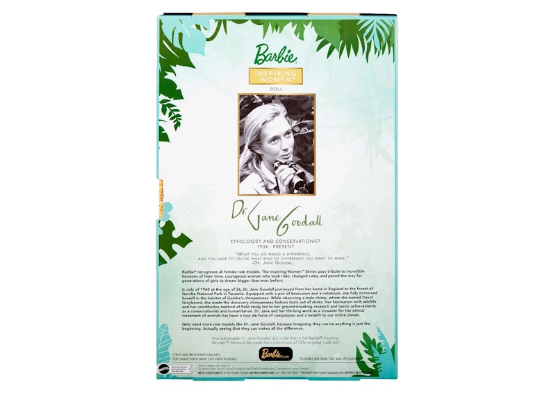 Mattel Barbie Signature Dr. Jane Goodall Barbie Inspiring Women Doll ...