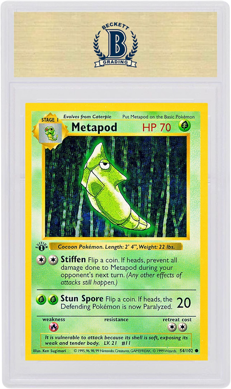 Metapod 1999 Pokemon TCG Base Set 1st Edition #54/102 (PSA or BGS ...