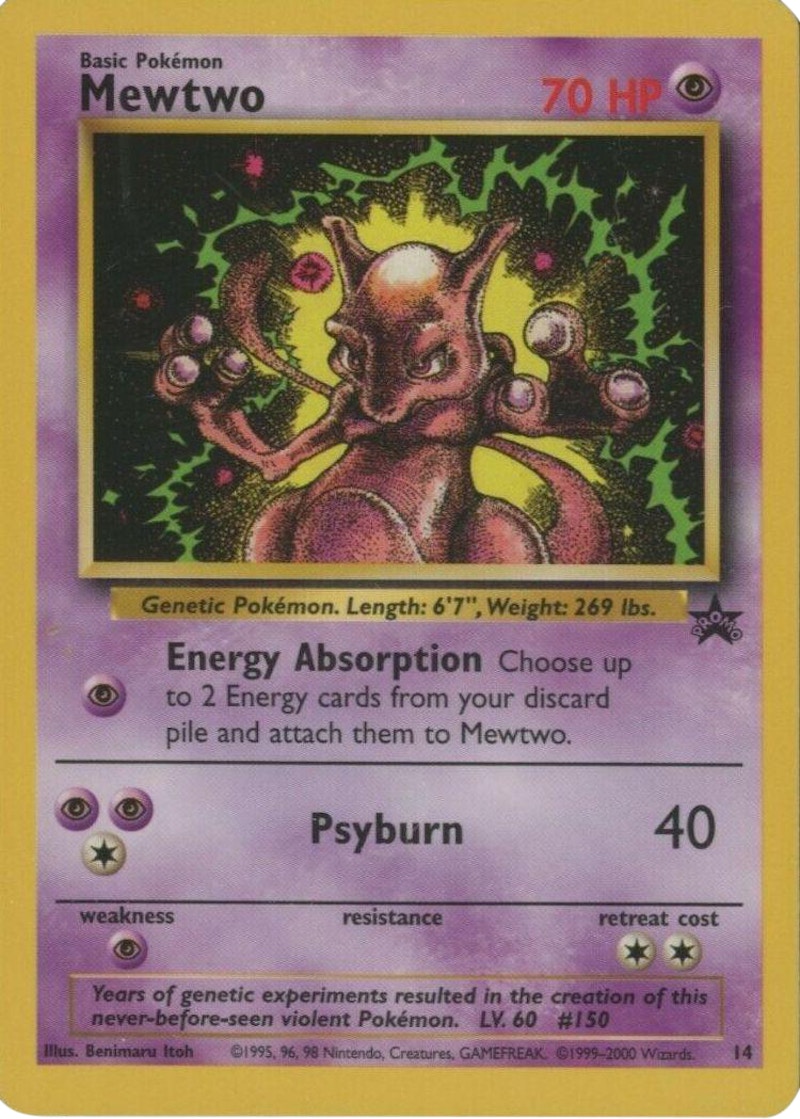 Mewtwo 2000 Pokemon TCG Promo Black Star #14 (PSA or BGS Graded) - 2000 ...