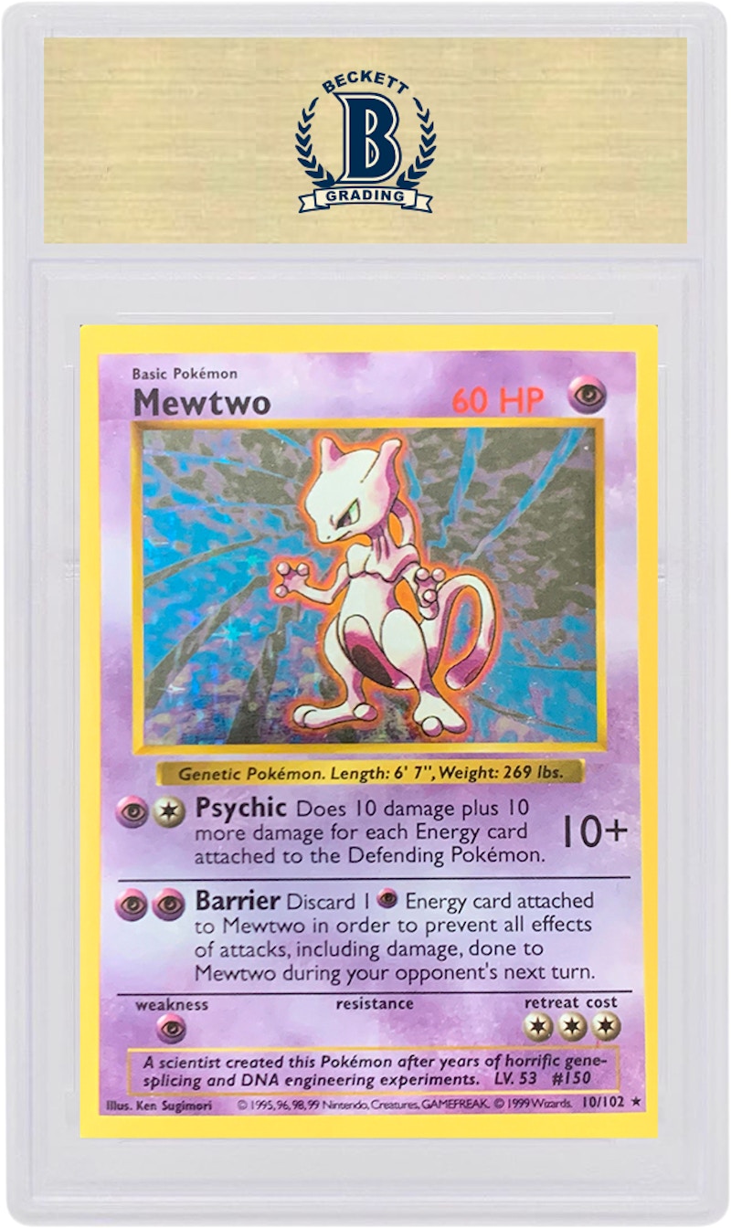 Mewtwo-Holo 1999 Pokemon TCG Base Set Shadowless #10/102 (PSA or BGS ...