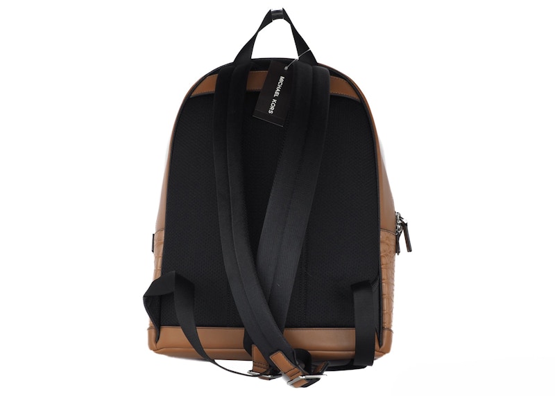 Michael Kors Cooper Crocodile Embossed Backpack Brown in PVC/Leather ...
