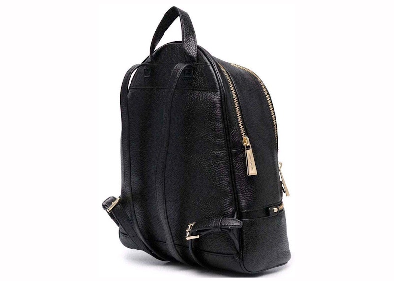 Michael Kors Rhea Zip Backpack Black in Leather with Gold-tone - US