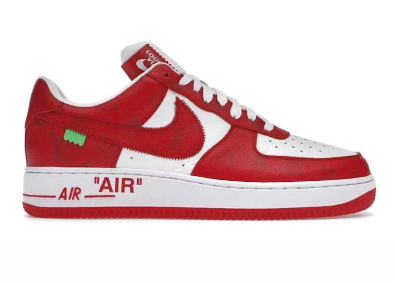 Louis Vuitton Nike Air Force 1 Low By Virgil Abloh White Red Midweek ...