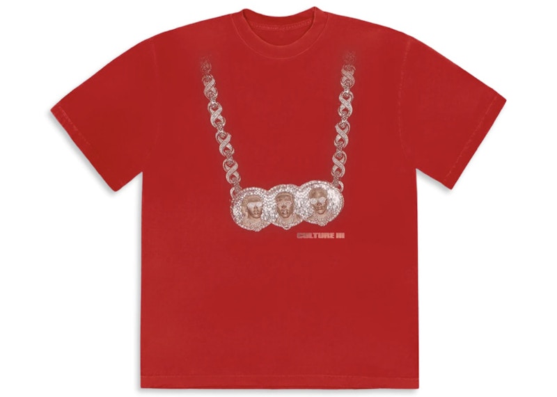 Migos Chain Promo T-shirt Red Men's - US