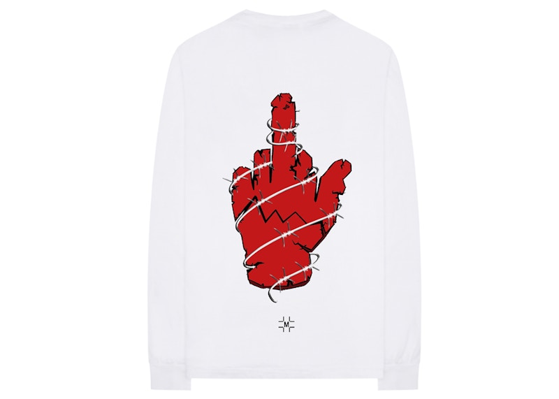 Millinsky x Eminem Concrete Middle Finger Longsleeve White - FW21 - US