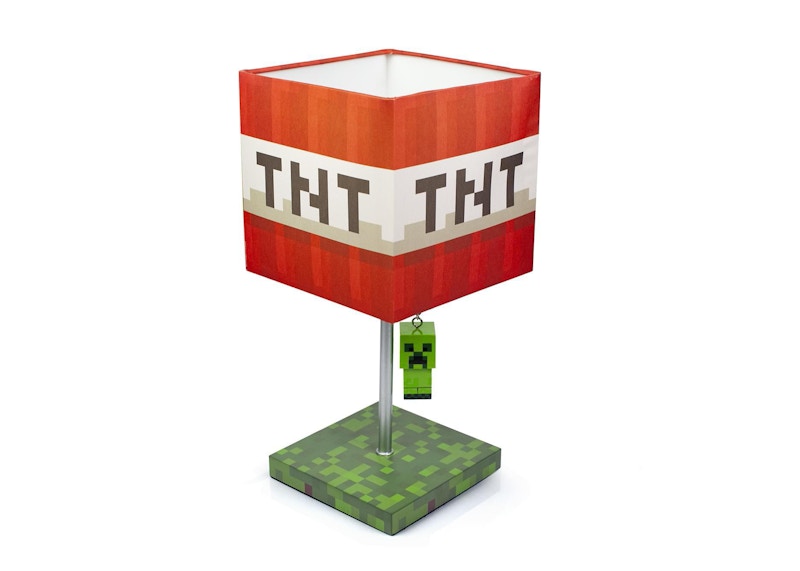 Minecraft TNT Block with 3D Creeper Puller 14" LED Lamp - ES