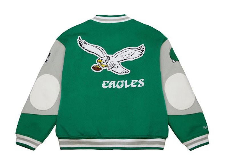 Mitchell & Ness Philadelphia Eagles Team Varsity Jacket Grey/Green Men ...