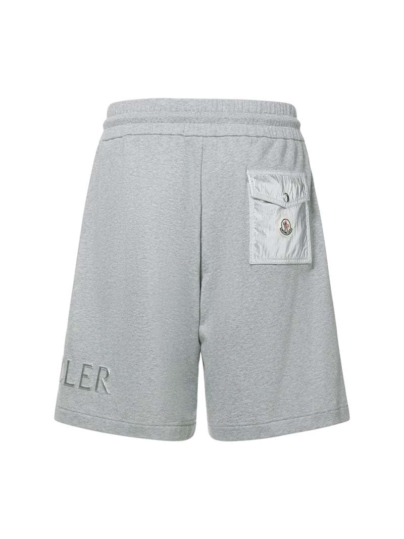 Moncler Logo Embroidered Drawstring Shorts Grey Men's - US