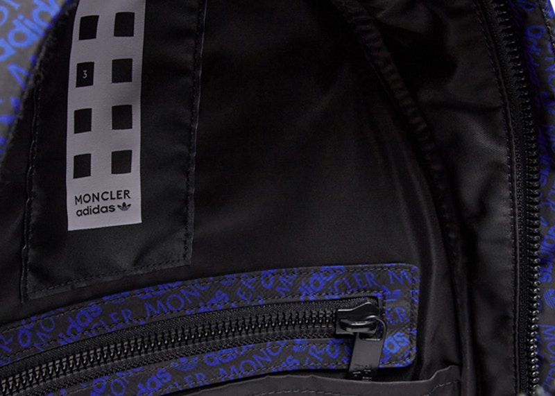 Moncler x adidas Originals Logo Print Backpack Black & Blue - FW23 - US