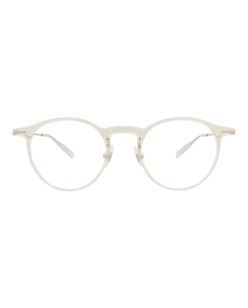 Montblanc Round-Frame Injection Optical Frames Beige Silver Transparent ...