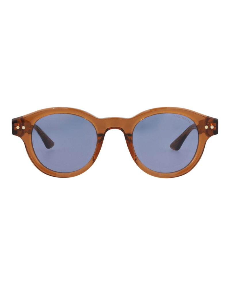 Montblanc Round-Frame Recycled Acetate Sunglasses Brown Brown Blue ...