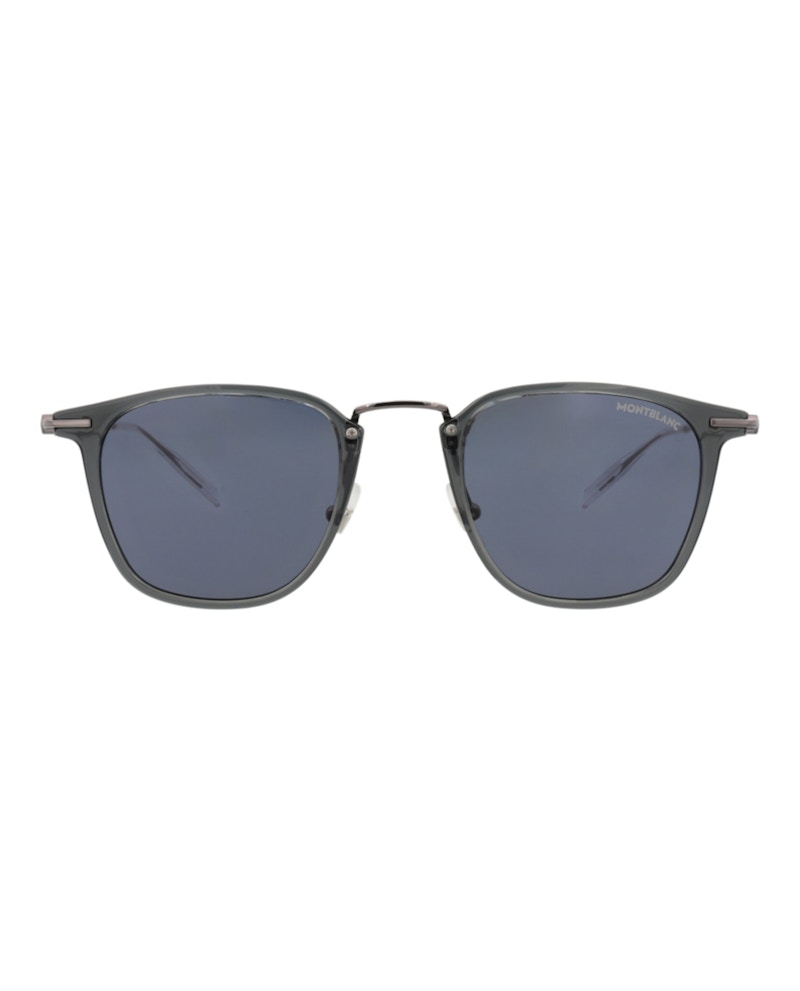 Montblanc Square-Frame Injection Sunglasses Grey Ruthenium Blue ...