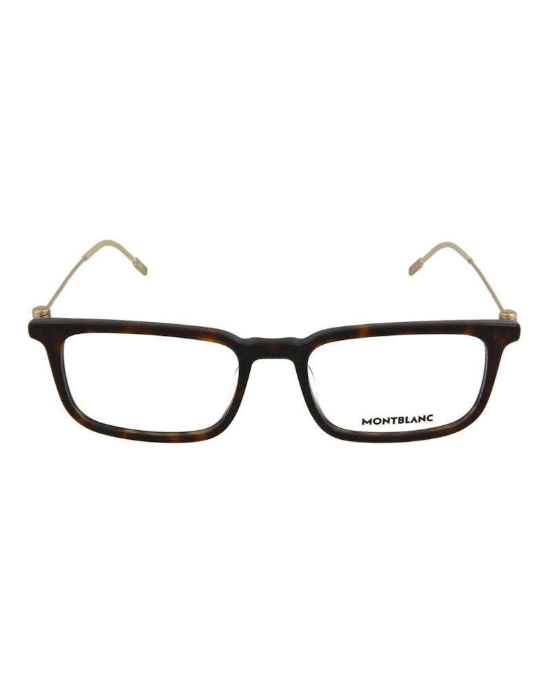 Montblanc Square-Frame Metal Optical Frames Havana Gold Transparent ...