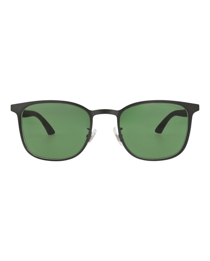 Montblanc Square-Frame Metal Sunglasses Ruthenium Ruthenium Green ...