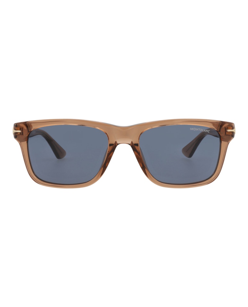 Montblanc Square-Frame Recycled Acetate Sunglasses Brown Brown Blue ...
