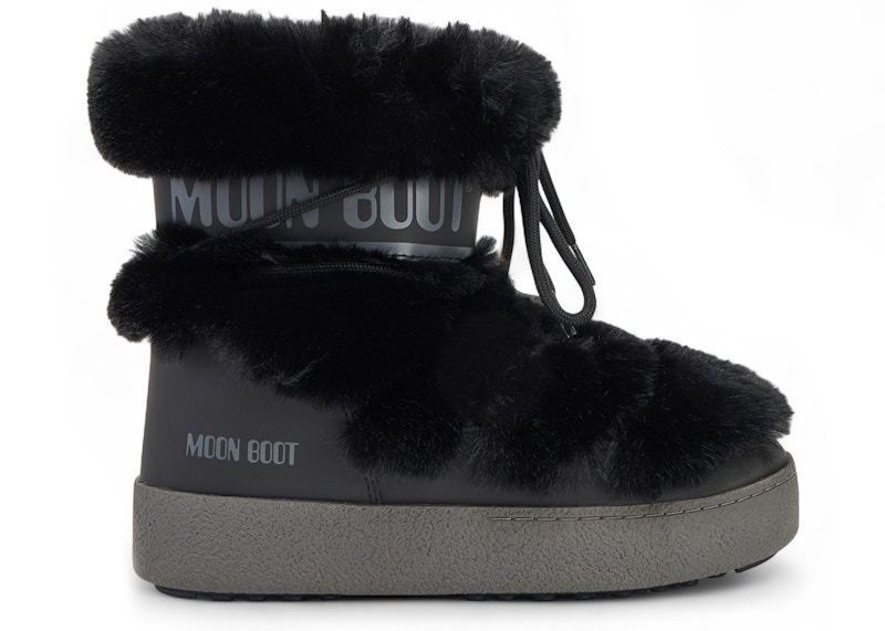 Moon Boot Ltrack Faux Fur WP Black (Women's) - 80D2450130-N001 - US