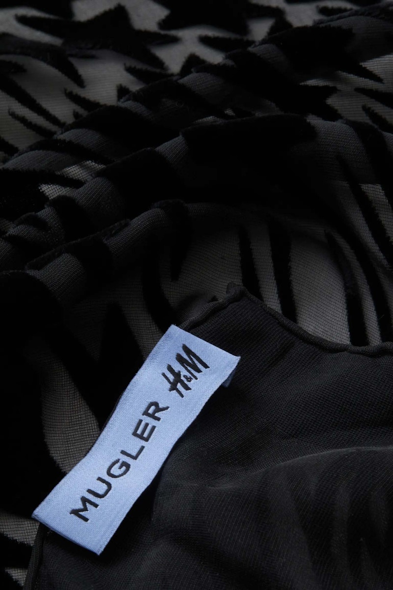 Mugler H&M Swirling-Star Silk-Blend Scarf Black in Rayon/Silk - US