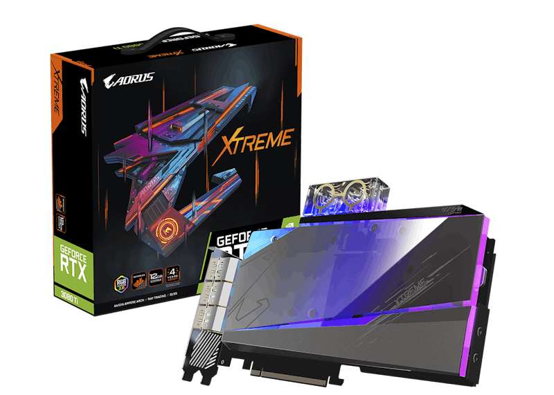 NVIDIA AORUS GeForce RTX 3080 Ti XTREME WATERFORCE 12G Graphics Card ...