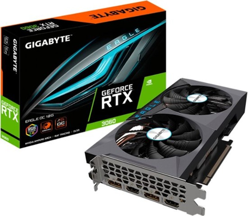 NVIDIA GIGABYTE Eagle GeForce RTX 3060 12G OC LHR (GV-N3060EAGLE OC ...
