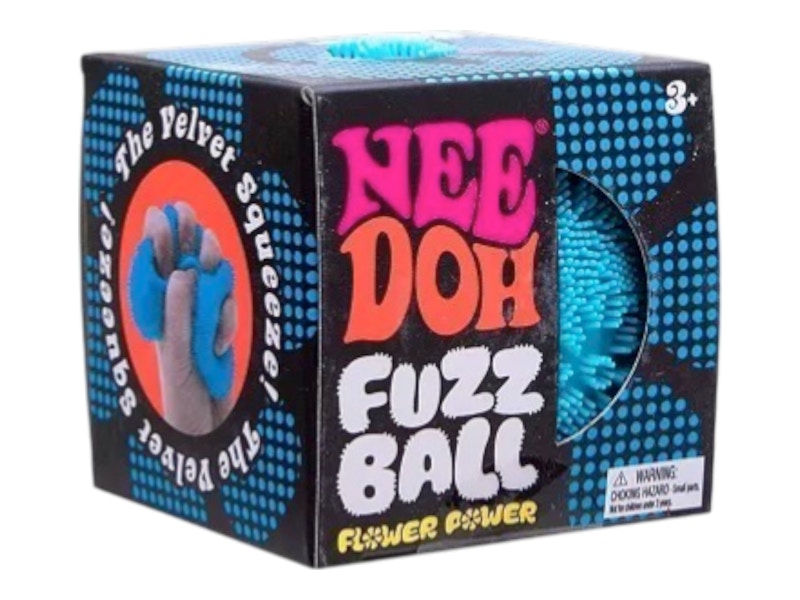 NeeDoh Flower Power Fuzz Ball Squishy Fidget Toy Blue - US
