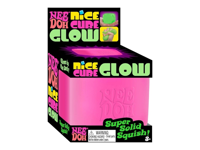 NeeDoh Nice Cube Glow Squishy Fidget Toy Pink - US