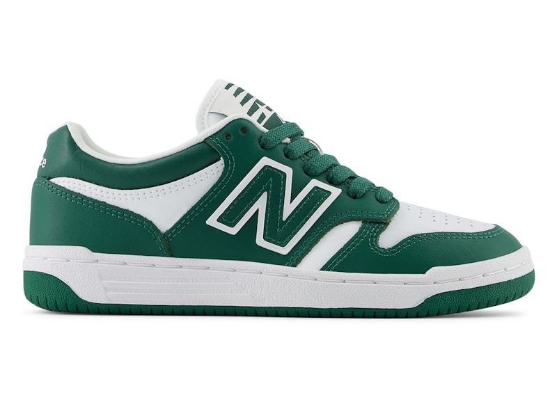 New Balance 480 Team Forest Green White (GS) Trainers - GSB480GH - GB