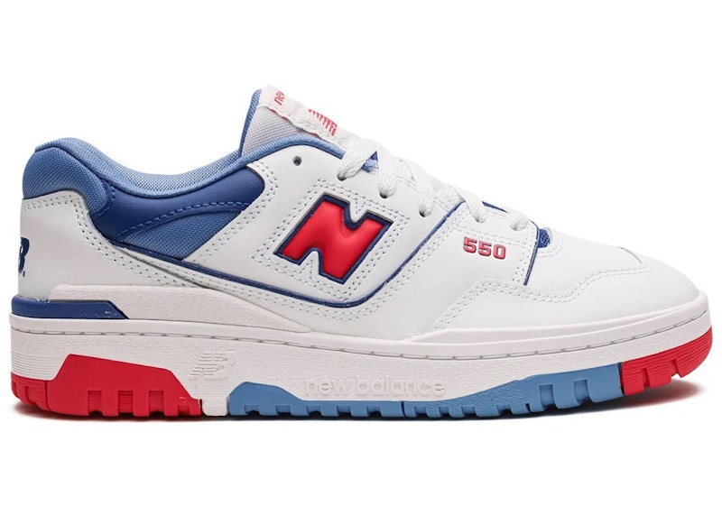 New Balance 550 White True Red Atlantic Blue (GS) Kids' - GSB550CH - US