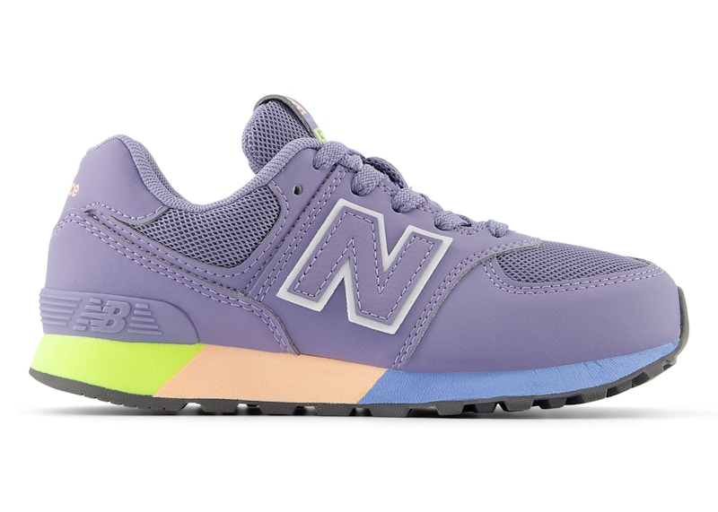 New Balance 574 Astral Purple Clear Yellow PS Trainers PC574MSD GB