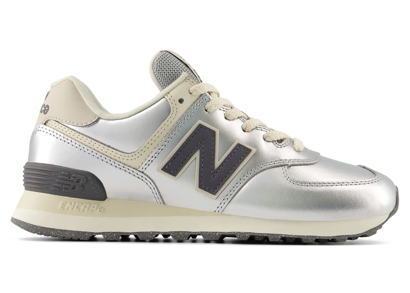 New Balance 574 Metallic Silver Artic Grey (Women's) - WL574MLG - US
